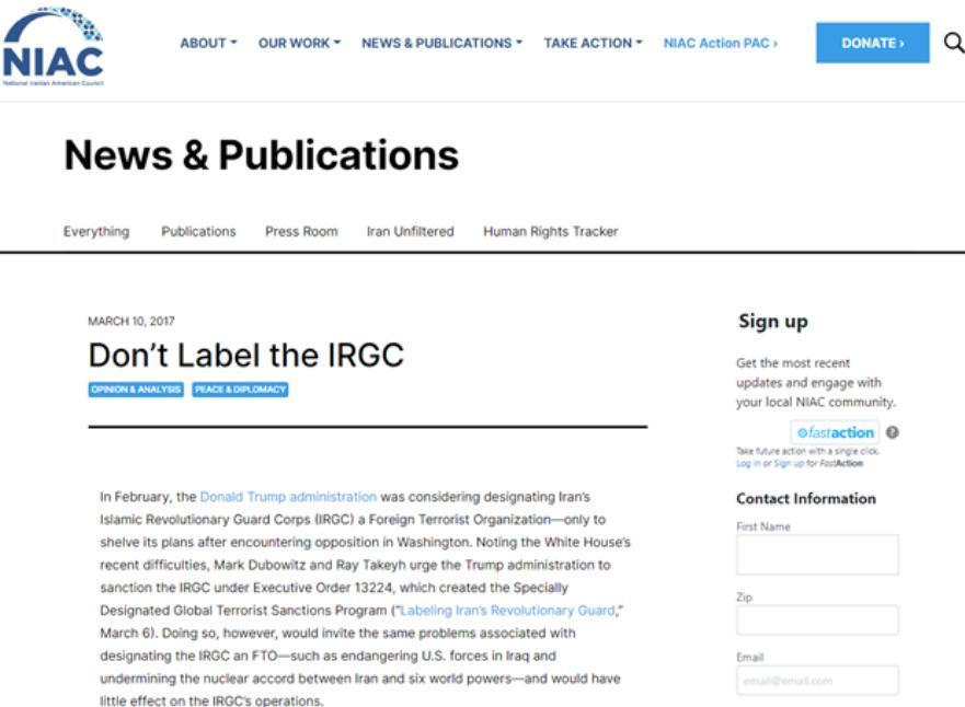 NIAC is Iran Regime controlled lobby in America – IFMAT